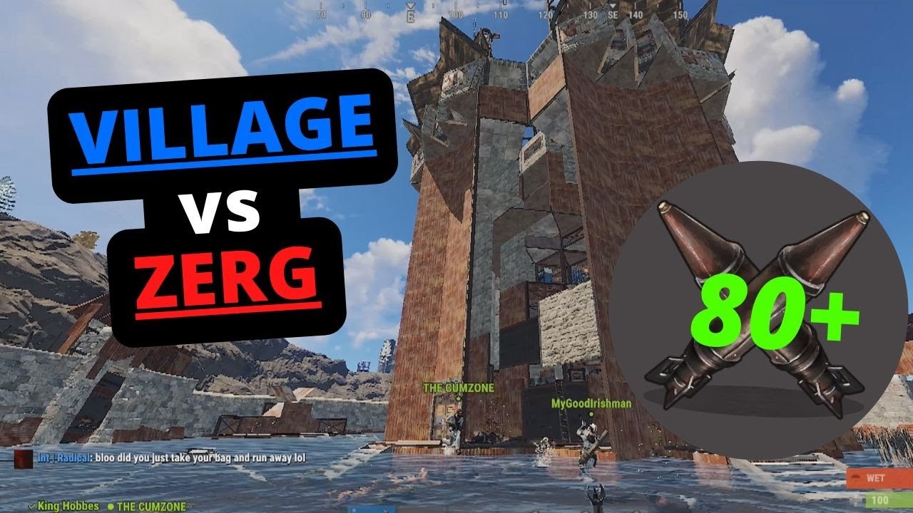 VILLAGE Unites To RAID a ZERG! - Rust - YouTube