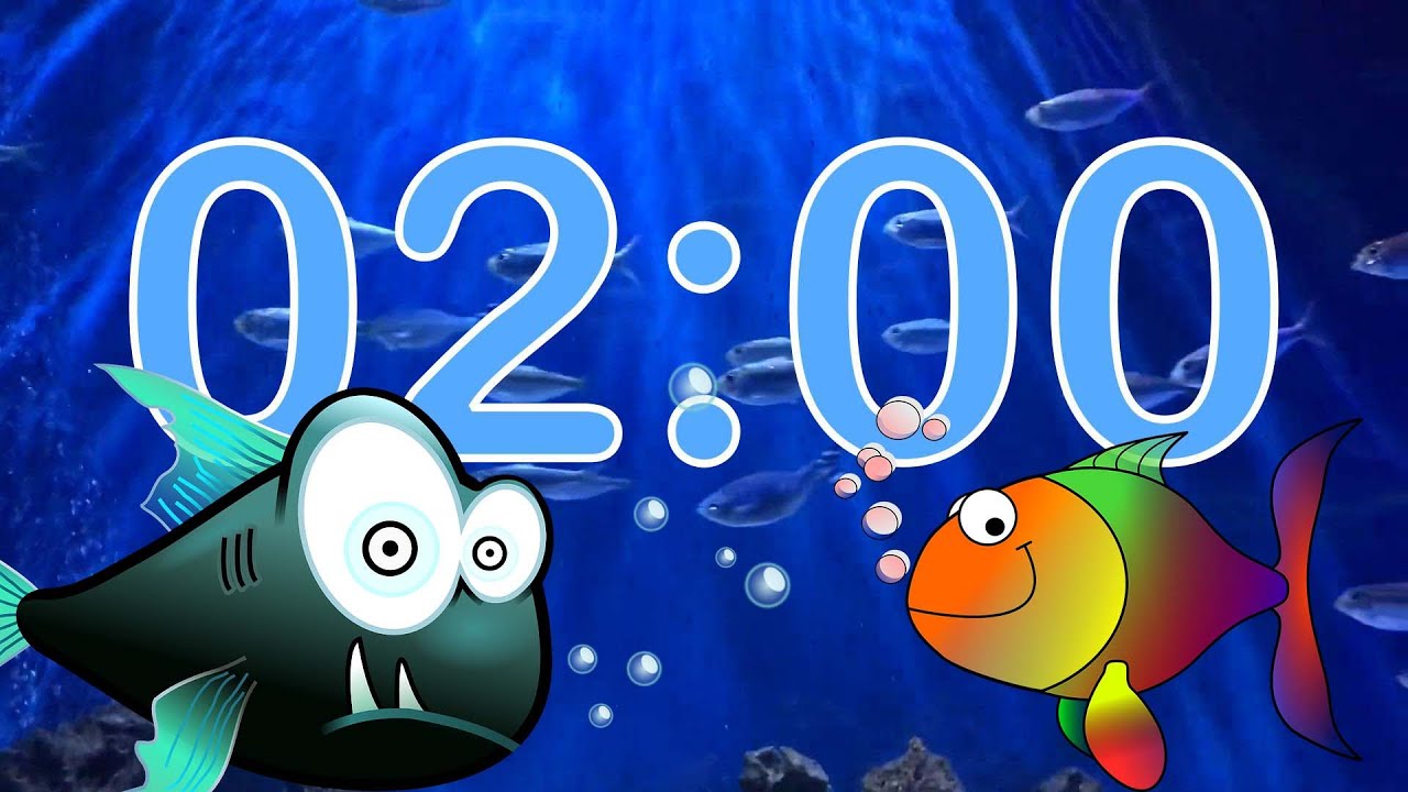 2 Minute 🐟 Fish 🐠 Tank Aquarium Countdown Timer - Sonar Alarm - YouTube