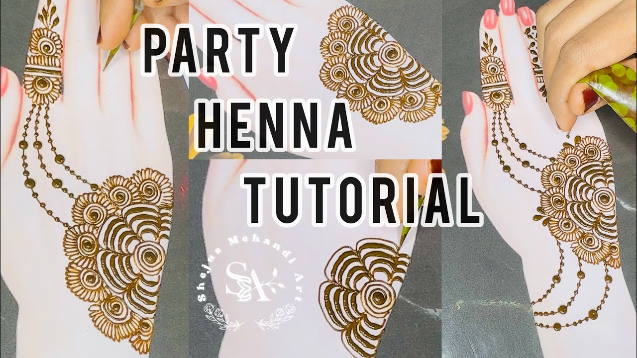 Party henna design tutorial for beginners/tutorial for party mehandi ...