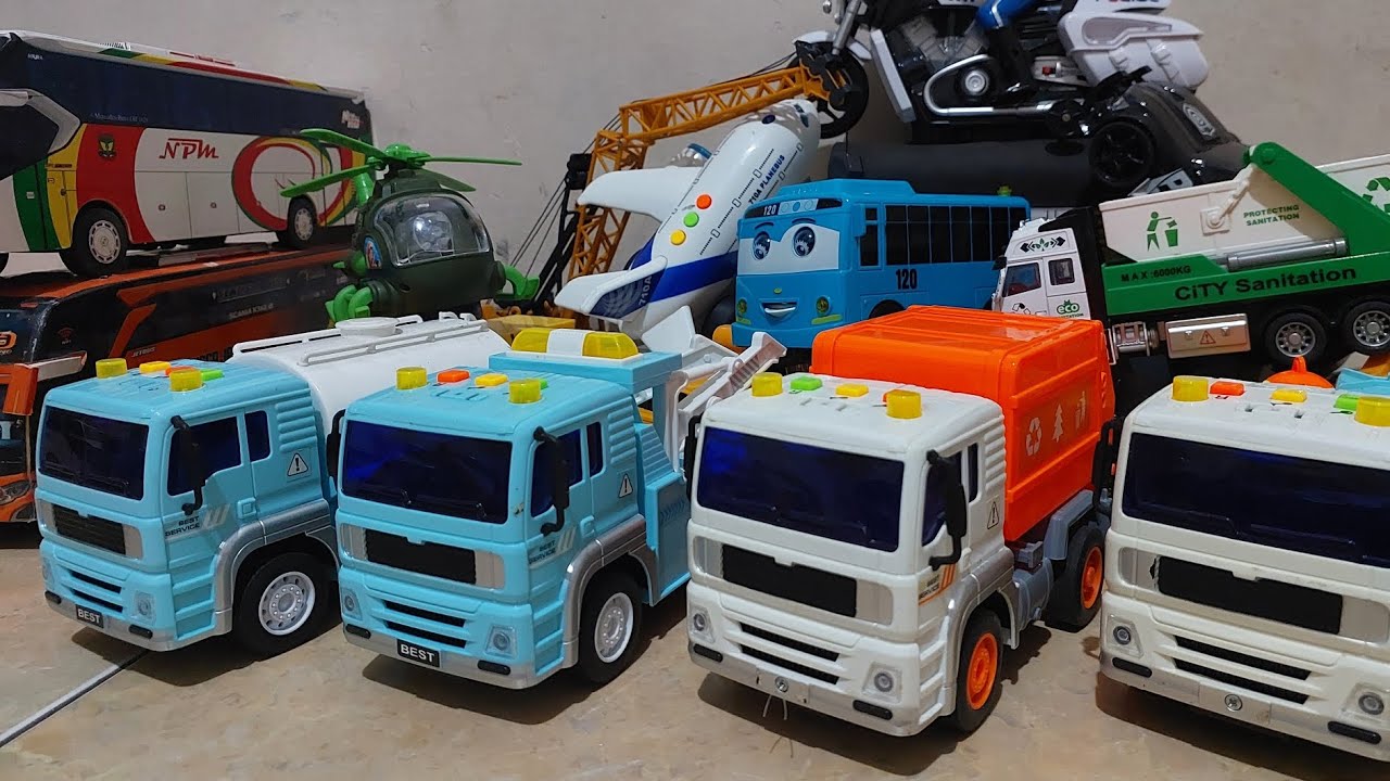 Kumpulan Mainan Mobil Mobilan, Bus Tayo, Truk Tangki, Truk Sanitation ...