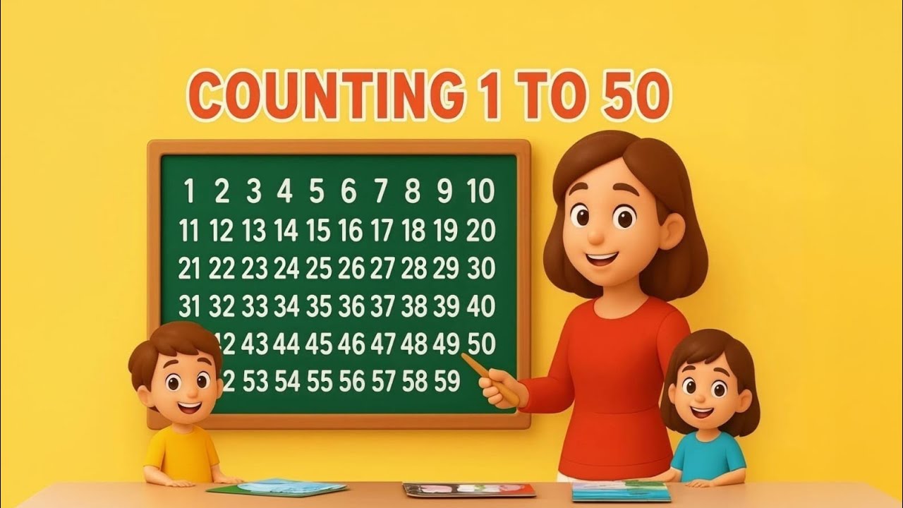 Counting 1 to 50 in English🔢 | Fun Numbers Learning for Kids 🎉 ...