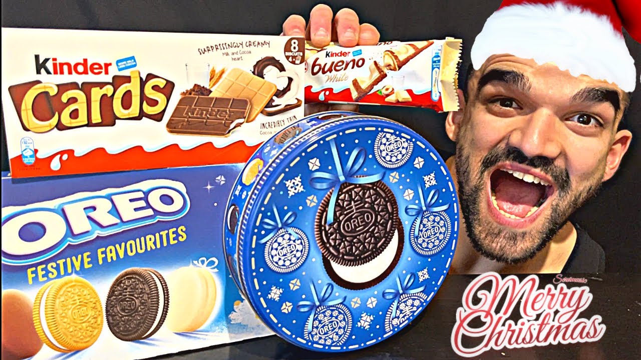 ASMR OREO And KINDER Christmas Special Eating Sounds | Hungry Jorge ...