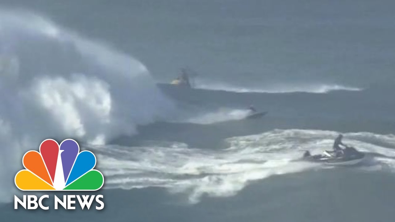 Female Surfer Sets World Record By Riding 68-Foot Wave | NBC News - YouTube