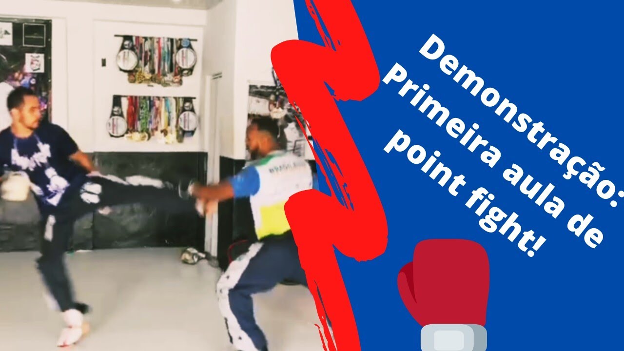 Primeira aula de Point Fight. (pequena demonstração) kickboxing e ...