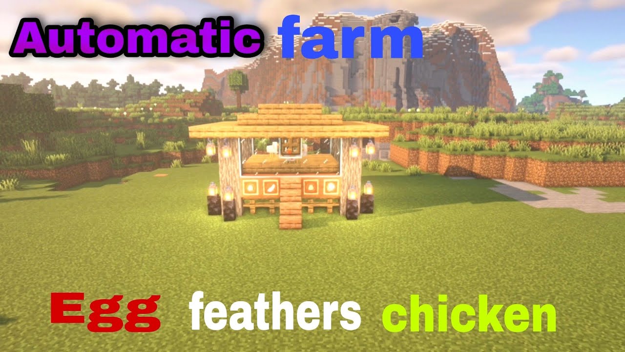 minecraft automatic egg, chicken, feathers farm | The reby gaming - YouTube