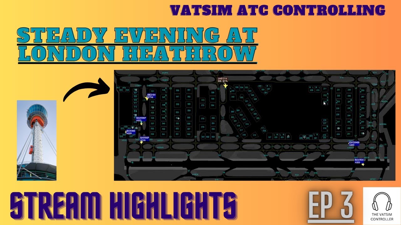 Steady Ground at Heathrow | VATSIM ATC | Stream Highlights Episode 3 ...
