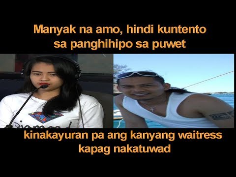 MANYAK NA AMO, HINDI KUNTENTO SA PANGHIHIPO SA PUWET, KINAKAYURAN PA ANG KANYANG WAITRESS.