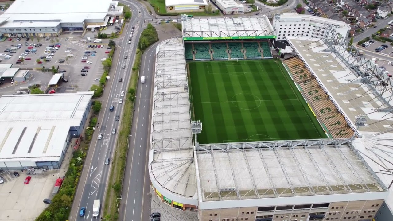 Norwich City Carrow Road 4K Drone Video - YouTube