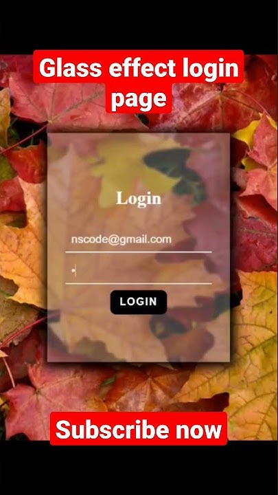 Glass Effect Login Page Using Css Css Frontend Cssanimation Csstutorial Youtube 