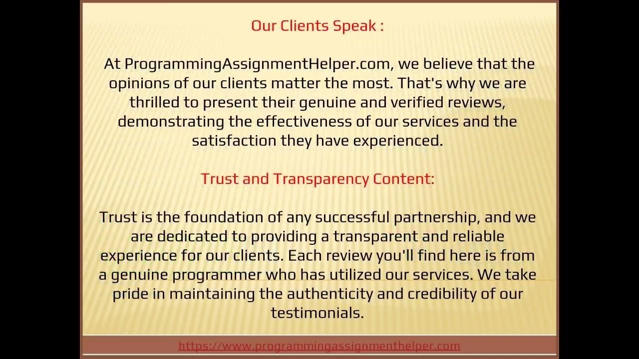 Programming Assignment Helper - YouTube