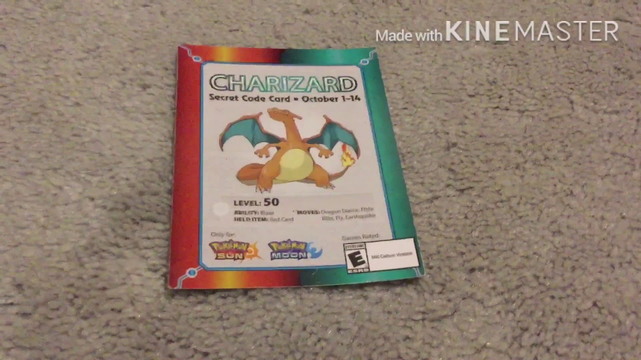 Charizard code Pokémon Sun and Moon code - YouTube