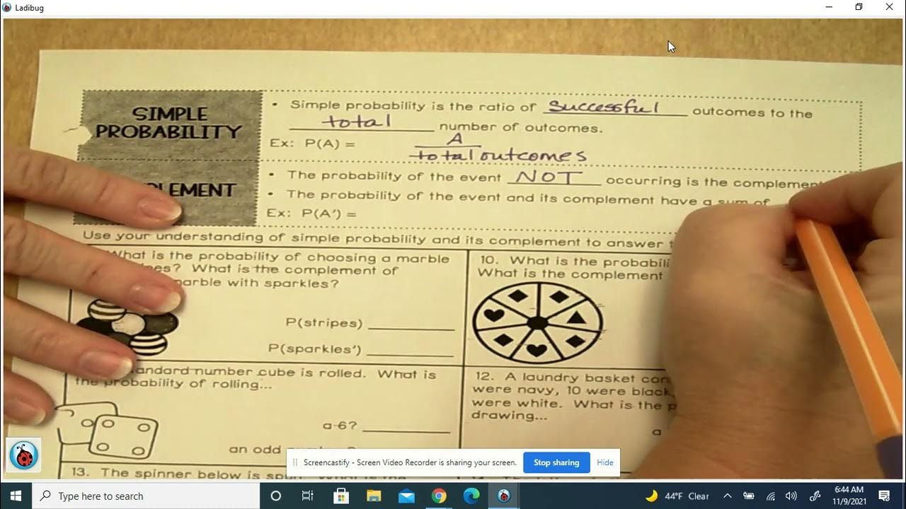 Simple Probability and its Complement - YouTube