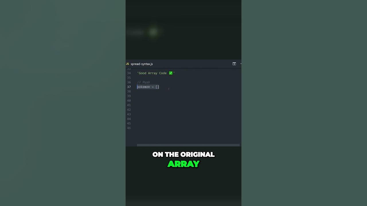 Revolutionizing Array Operations with the Spread Syntax #javascript #frontend #tech #array - YouTube