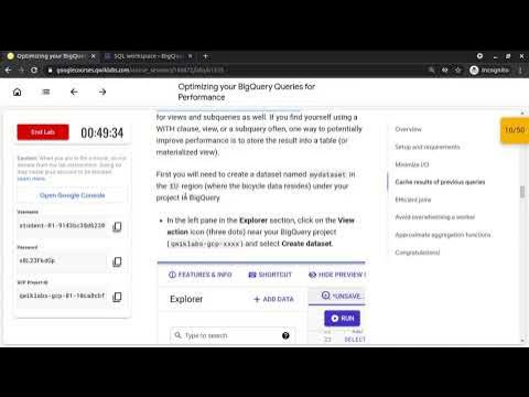 Qwiklabs # Optimizing your BigQuery Queries for Performance - YouTube