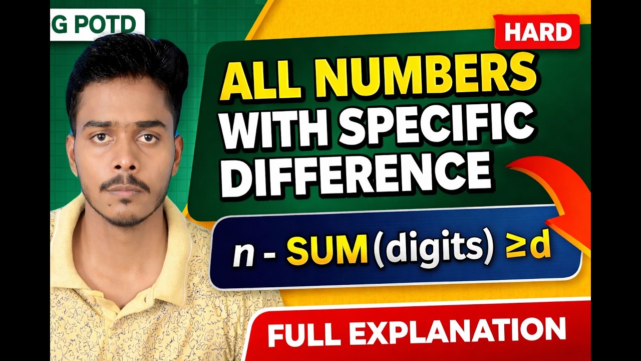 GFG POTD 🔥 All Numbers With Specific Difference | Hard Problem | Digit ...