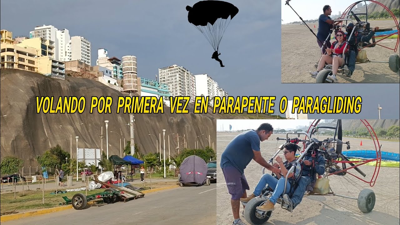 VOLANDO EN PARAPENTE O PARAGLINDING SOBRE LA CIUDAD DE LIMA, MIRAFLORES ...