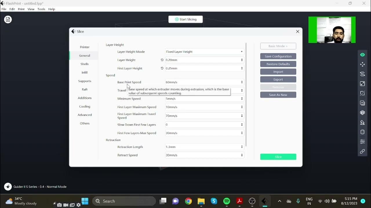 STL Slicing Process (Flashprint by #flashforge ) - YouTube