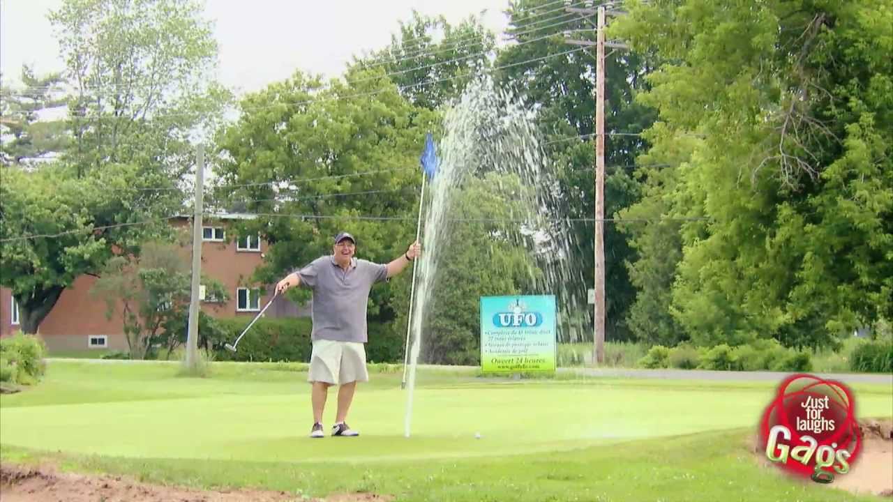 Gushing Water Pipe On Golf Course - Just For Laughs Gags - YouTube
