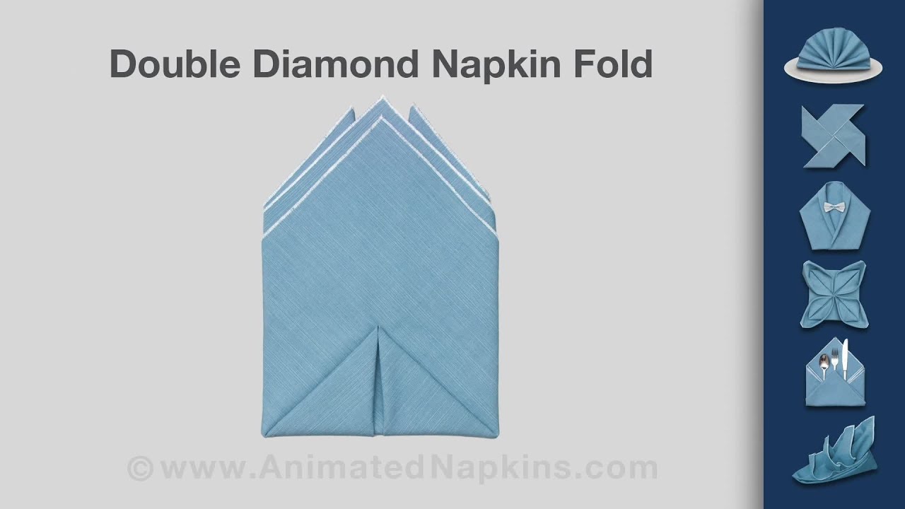 Napkin Folding | How to Make a Double Diamond Napkin - YouTube