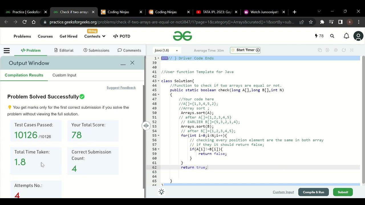 Check If Two Arrays Are Equal Or Not geeks For Geeks 2023 04 19 20 37 48 YouTube check-if-two-arrays-are-equal-or-not-geeks-for-geeks-2023-04-19-20-37-48-youtube
