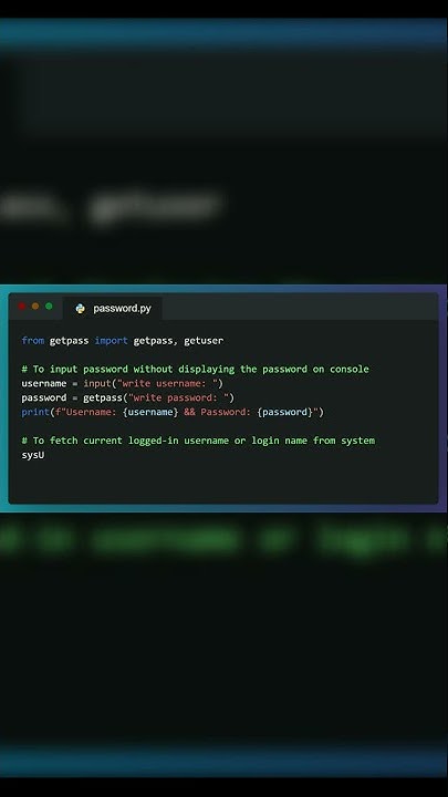Hidden Password Input In Python - YouTube