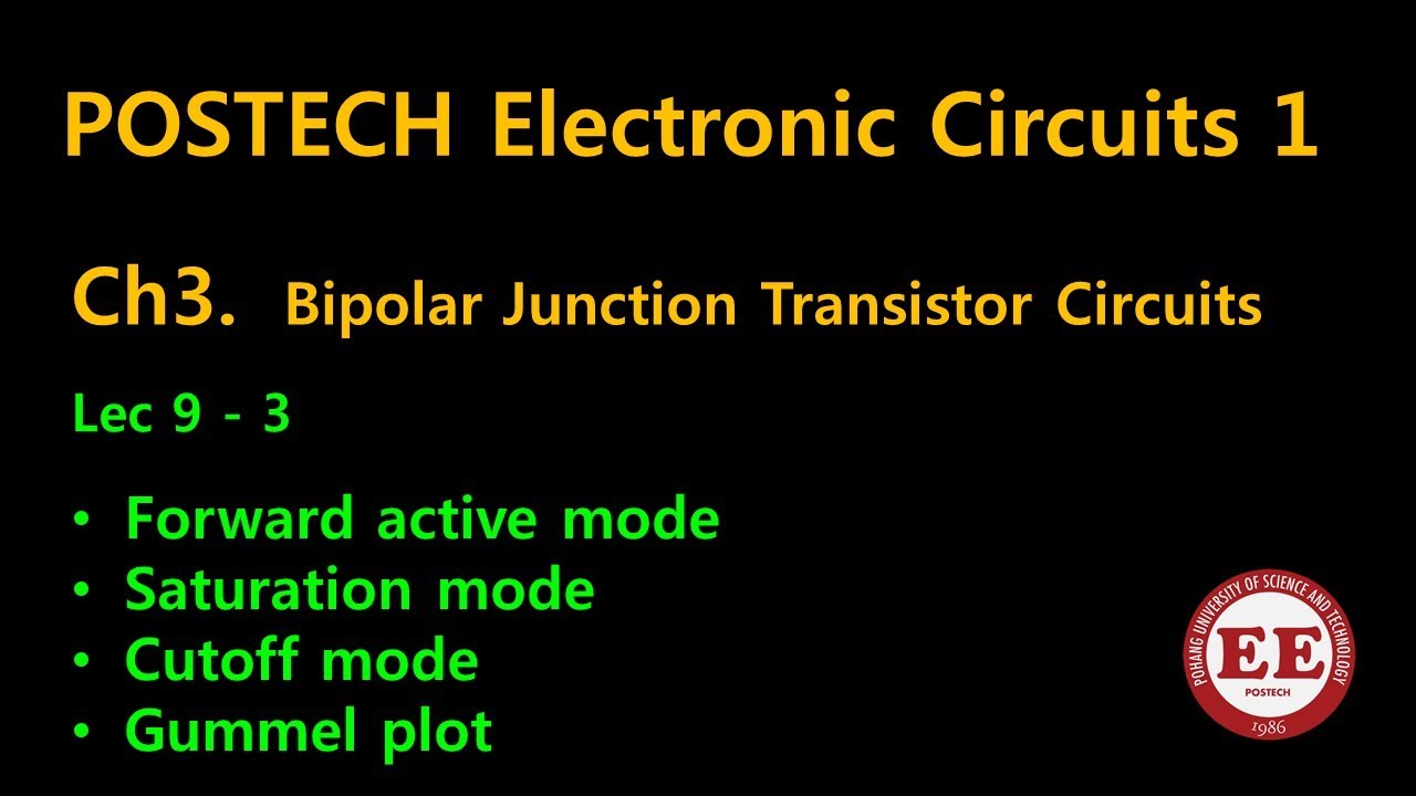POSTECH Electronic Circuits 1 CH3: Lec 9-3, BJT operating modes ...