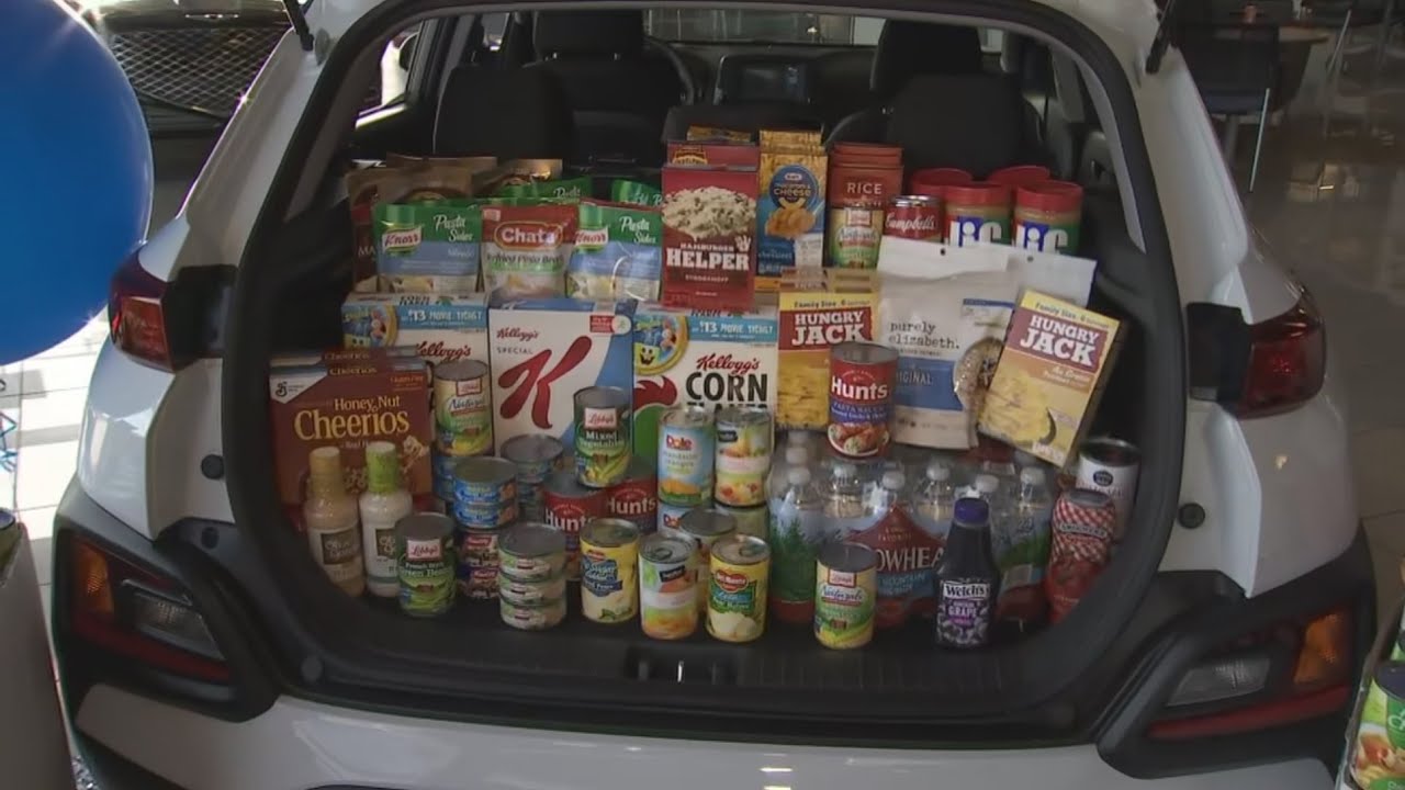 Stuff the Car Food Drive benefiting St. Mary's Food Bank - YouTube