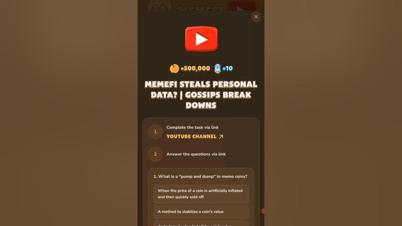 MemeFi coin tasks code answer MEMEFI STEALS PERSOAL DATA? | GOSSIPS BREAK DOWNS - YouTube