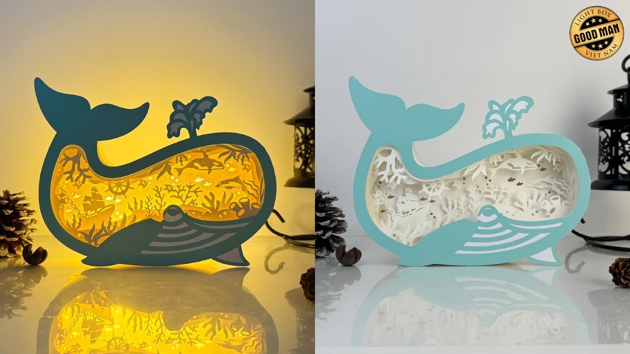 How To Make Paper Cut Whale Box - YouTube