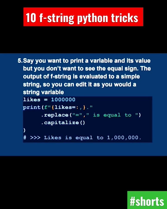 10 F String Python Tricks Fstrings Python Pythonista Shorts Trending Software Tricks