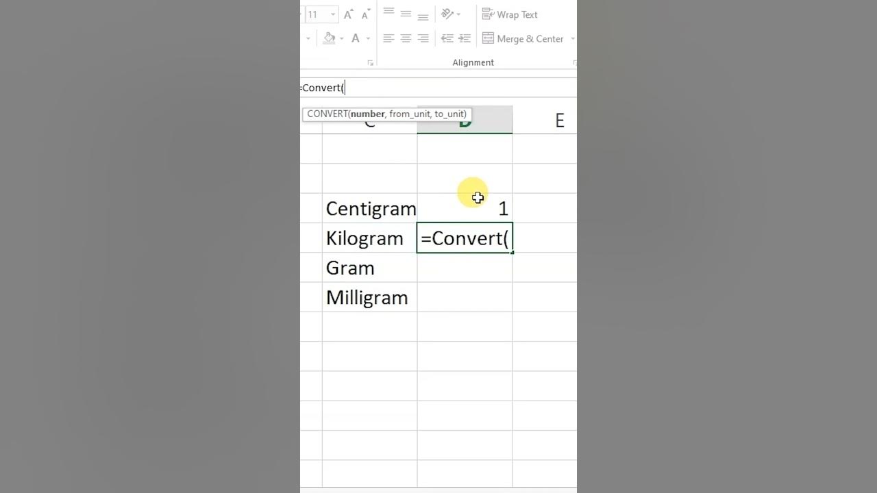 Convert Centigram into Kilogram Microsoft Excel #msexcel #centigram #excel #shorts - YouTube
