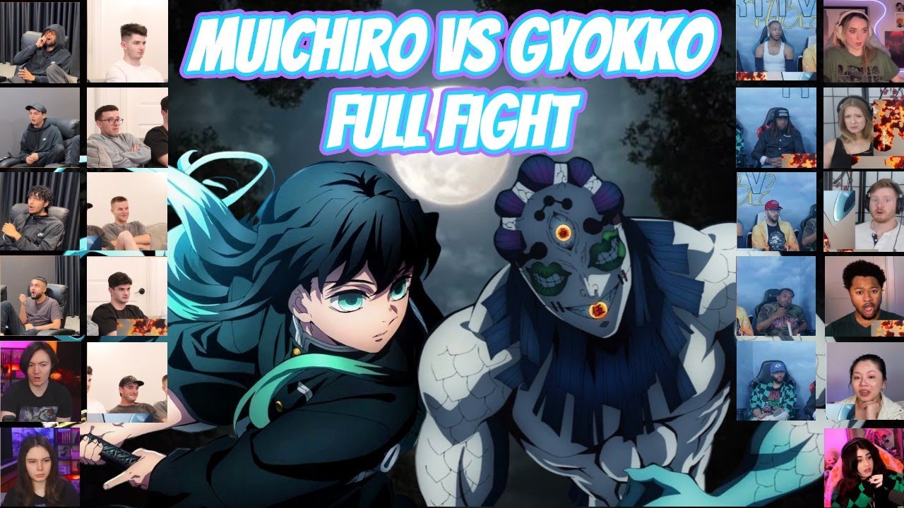 FULL FIGHT Muichiro VS Gyokko | Demon Slayer Reaction Mashup - YouTube