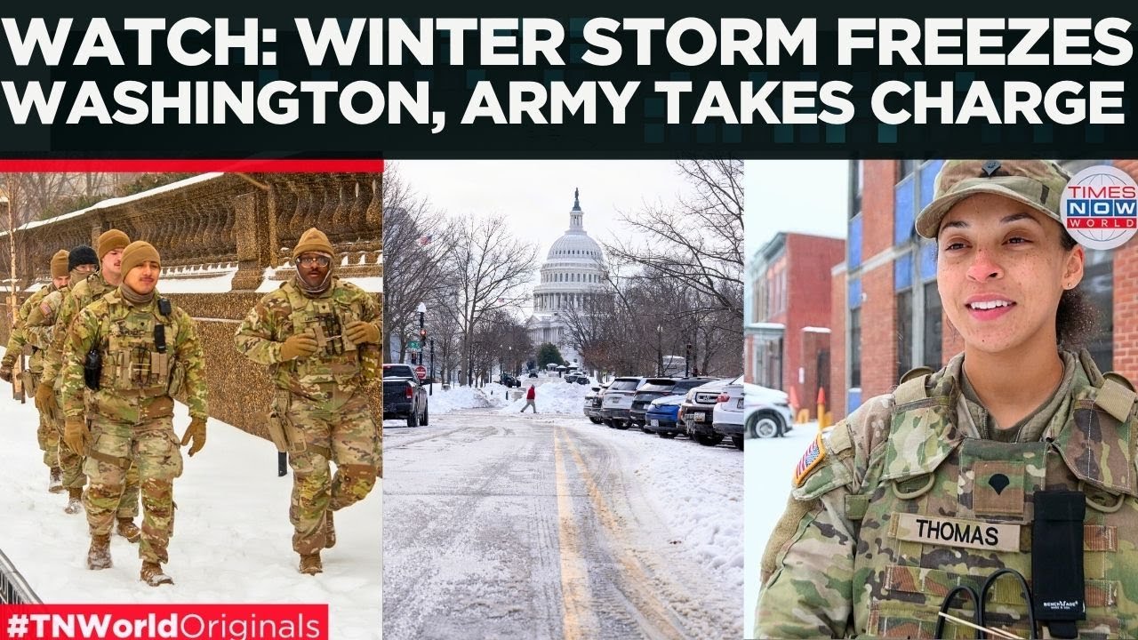 WATCH: U.S. ARMY GUARDS Frozen Washington, Violent Winter Storm Freezes ...