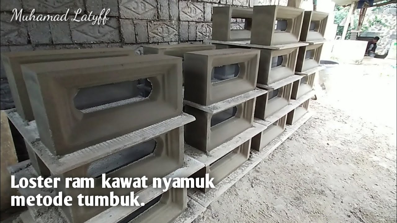 loster beton minimalis ram kawat nyamuk, metode tumbuk. - YouTube