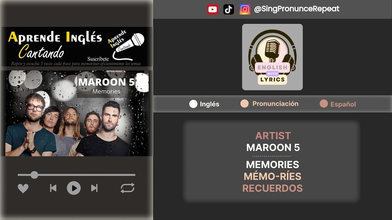 🎤 Memories - Mejora tu Inglés con Maroon 5 | Letra y Pronunciación 🎼 ...