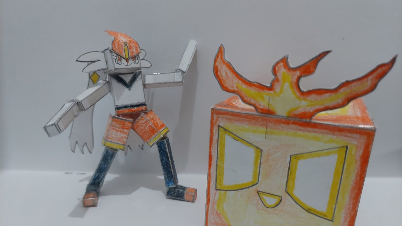 Gigantamax cinderace and his pyro ball | paper craft [5] - YouTube