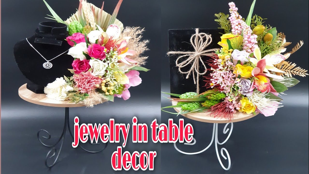 how to arrange a simple jewelry gift with artificial/plastic flower ...