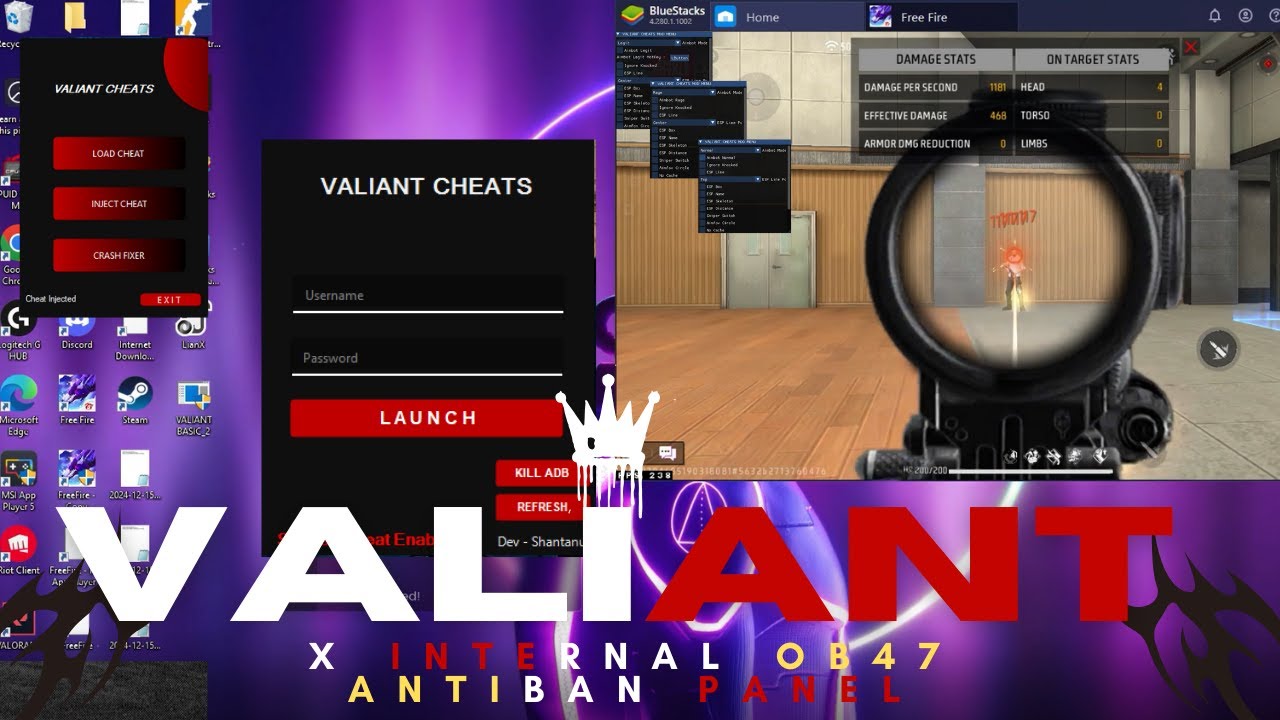 NEW PC 💻 INTERNAL PANEL🎯 FOR FREE FIRE | 100% ANTIBAN | FREE FIRE PC ...