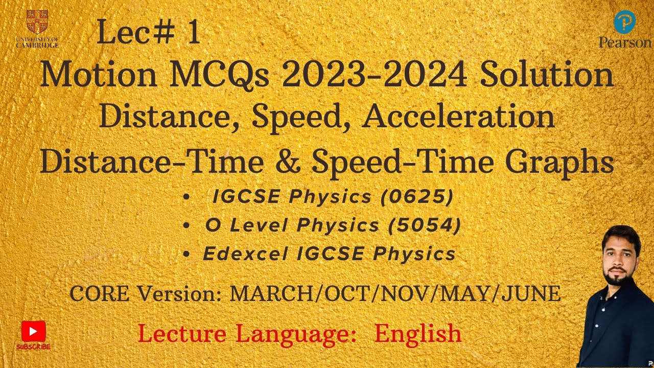 IGCSE Physics Motion MCQs Question Revision| O level Physics Motion ...
