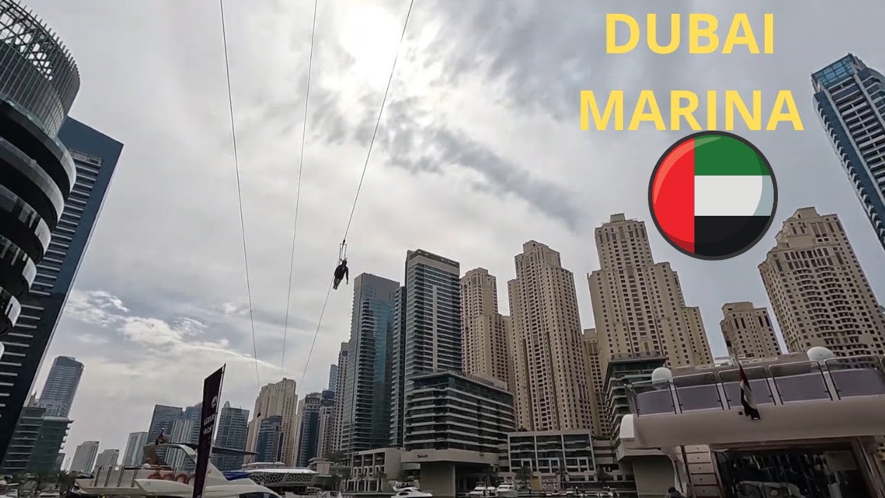 DUBAI MARINA UAE WALK TOUR IN MORNING - YouTube