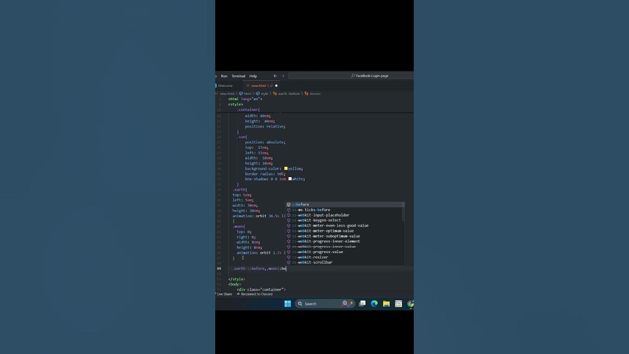Solar System Html Css Shortvideo Youtube
