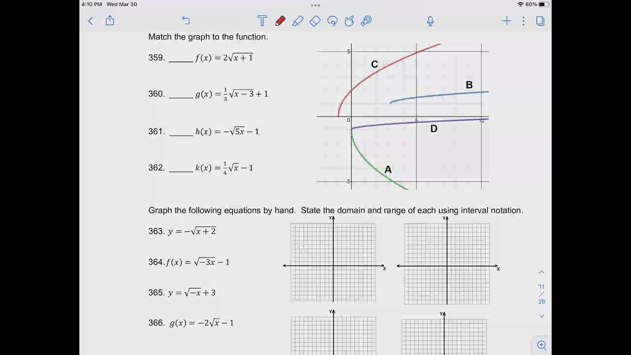 algii radical functions cw hw 360 - YouTube