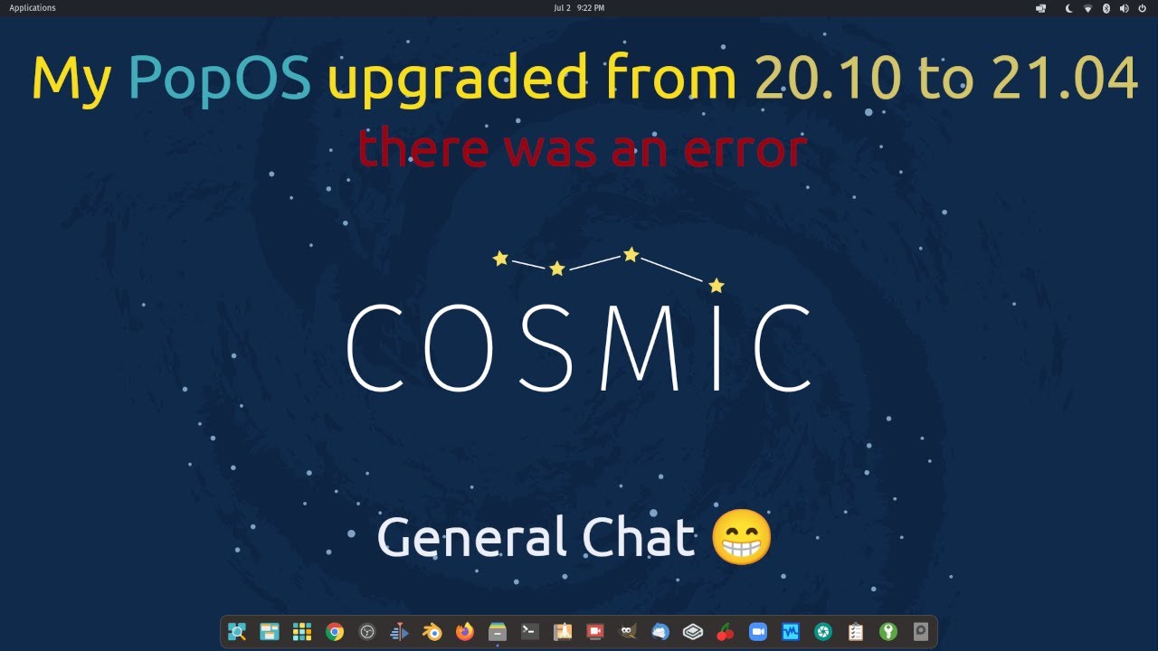 My PopOS Upgraded from 20.10 to 21.04 and General Chat - YouTube
