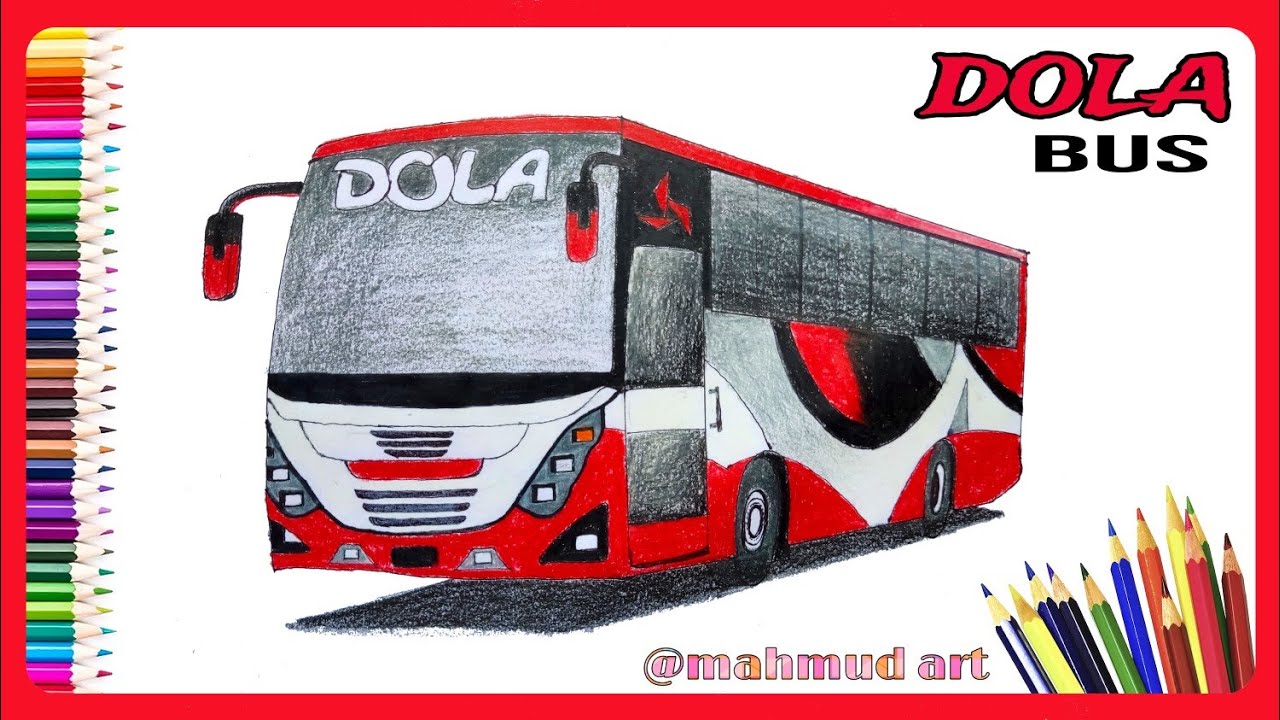 Dola bus drawing | দোলা বাস আঁকা | bus drawing | বাস আঁকা | bus art ...
