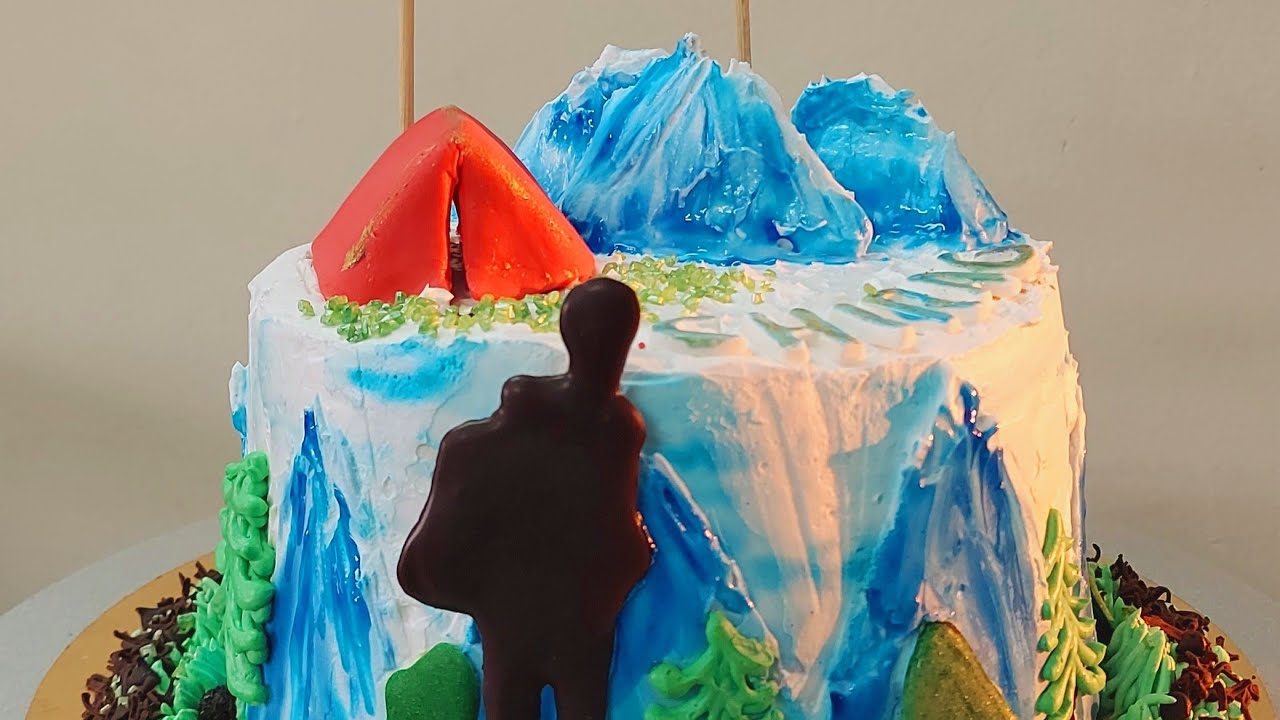 mountain theme cake/ trekking theme cake... for nature lovers - YouTube