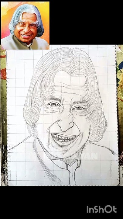 How To Draw Drapj Abdul Kalam With Grid Mathod Apj Abdul Kalam Jayanti Apjabdulkalam