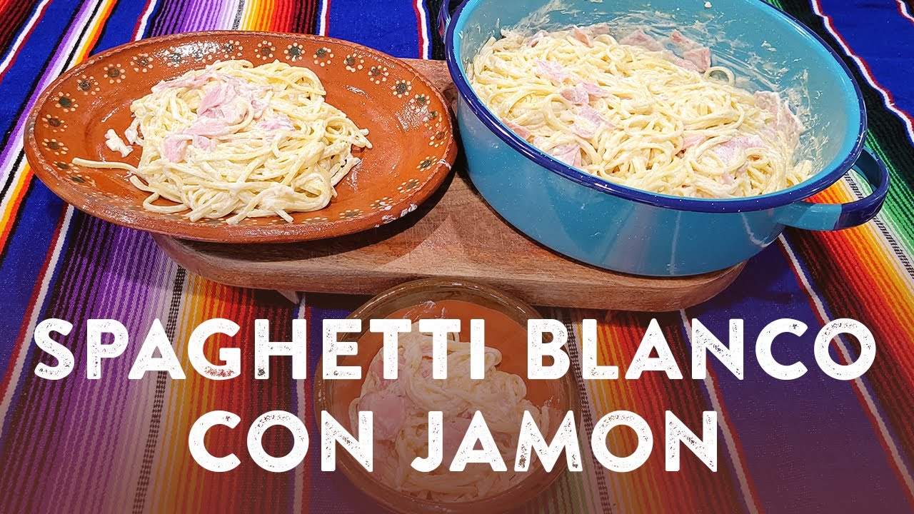 Receta De Spaghetti Con Jamon Y Crema - Elvia La Acapulqueña - YouTube