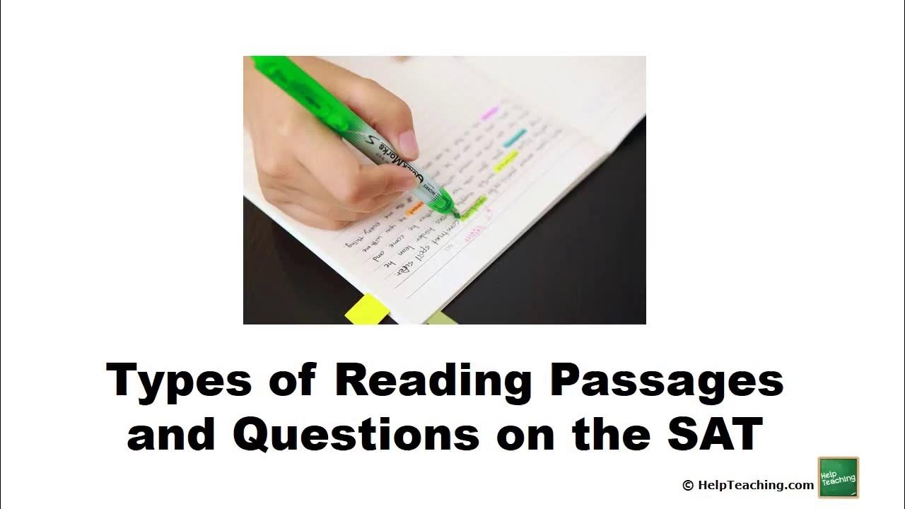 SAT Lesson: Types of Reading Passages - YouTube