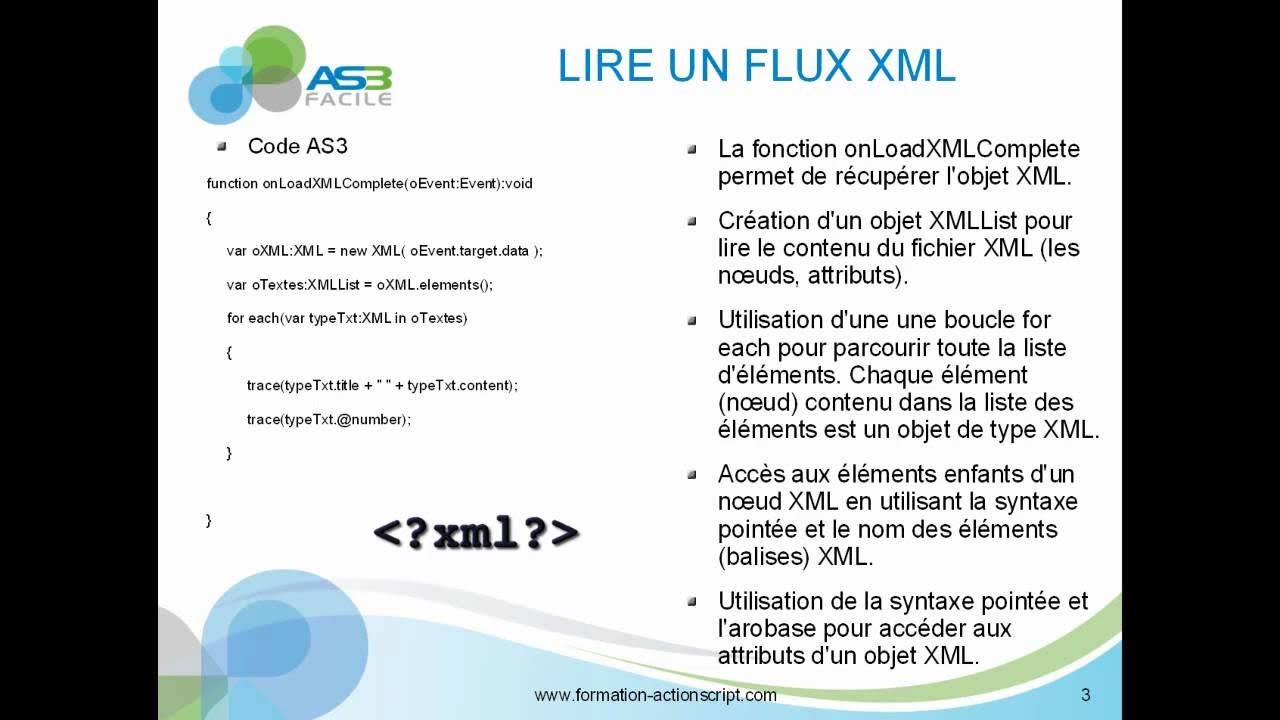 Comment charger et lire un fichier XML en AS3 (ActionScript Flash) ? - YouTube