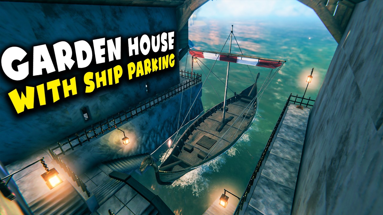 Garden House with Ship Parking | Valheim - YouTube